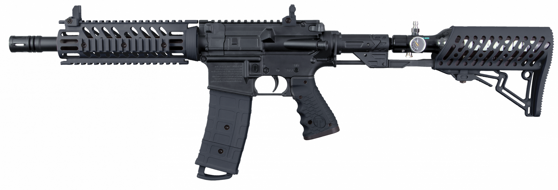 TIPPMANN TMC PAINTBALL GUN W/ AIR-THRU ADJUSTABLE STOCK - BLACK/BLACK ...